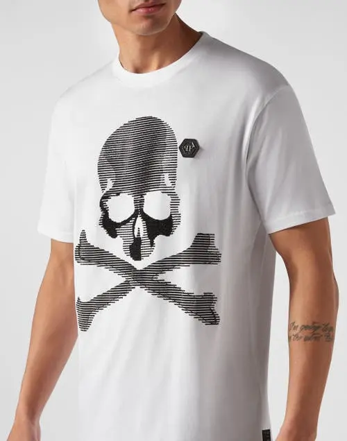 Philipp Plein T-shirt Round Neck Skull&bones - White