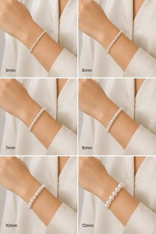 The Pearl Source 6.5-7.0mm White Freshwater Pearl Bracelet, Aaaa Quality
