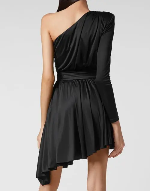 Philipp Plein One-shoulder Asymmetrical Dress - Black