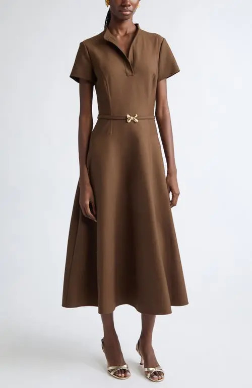 Oscar De La Renta Belted Midi Polo Dress