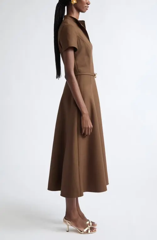 Oscar De La Renta Belted Midi Polo Dress
