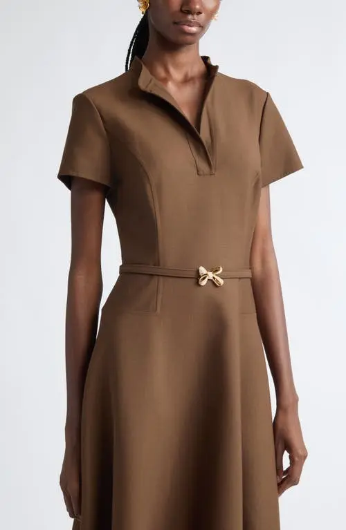 Oscar De La Renta Belted Midi Polo Dress