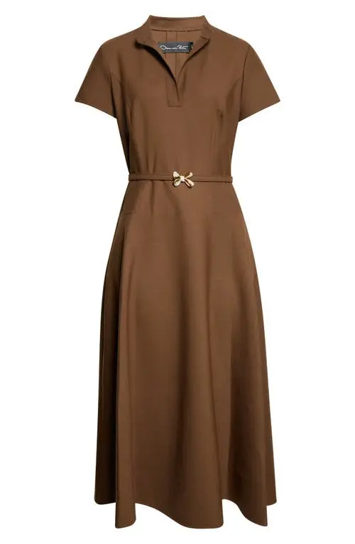 Oscar De La Renta Belted Midi Polo Dress