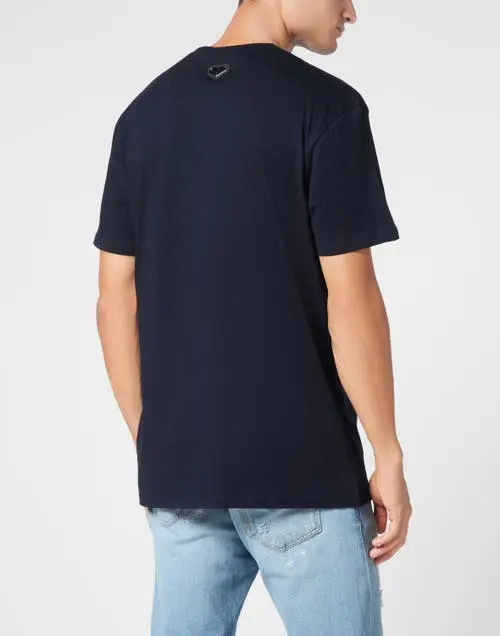 Philipp Plein T-shirt Round Neck Ss Stones Skull - Darkblue