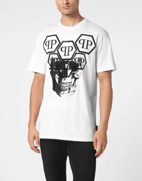Philipp Plein T-shirt Round Neck Ss Stones Skull