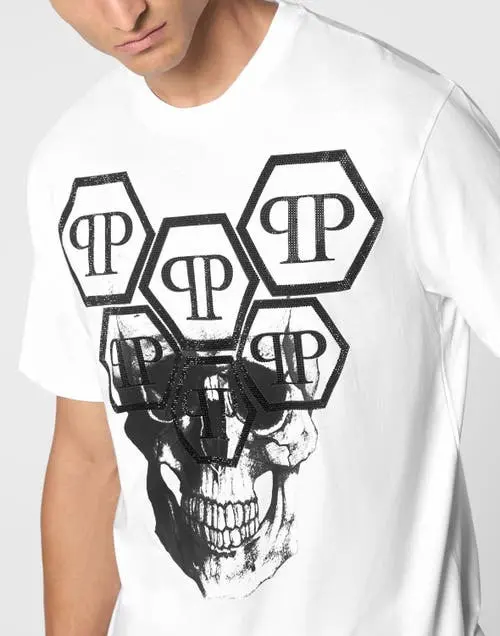 Philipp Plein T-shirt Round Neck Ss Stones Skull