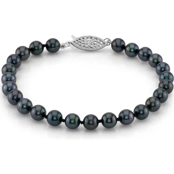 The Pearl Source Akoya Pearl Bracelet - Black Pearls
