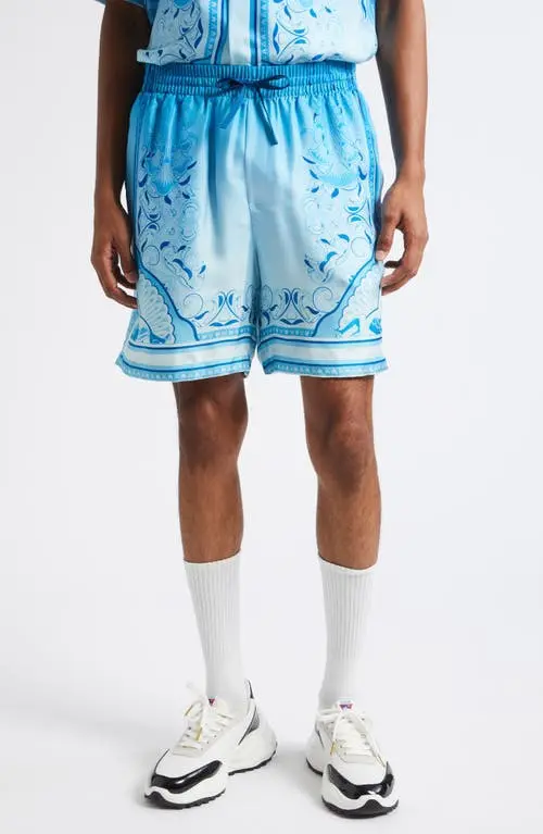 Casablanca Egyptian Rug Silk Shorts - Silk Twill
