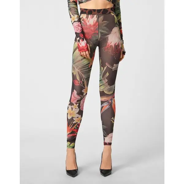 Philipp Plein Flare Trousers Flowers