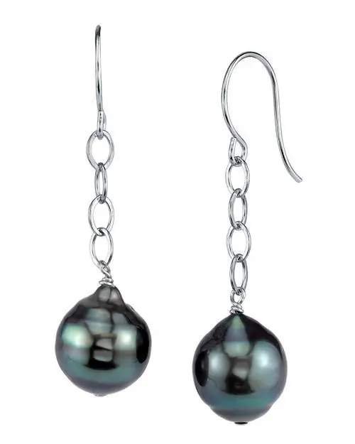 The Pearl Source Tahitian South Sea Baroque Pearl Dangle Earrings - Sterling Silver
