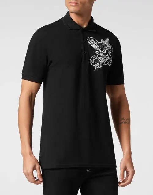 Philipp Plein Polo Shirt Snake - Black