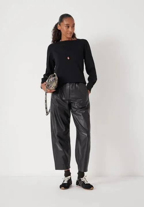 HUSH Emily Puff Sleeve Relaxed Top - Black