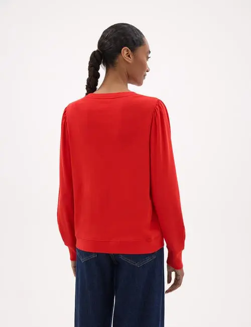 HUSH Emily Puff Sleeve Relaxed Top - True Red