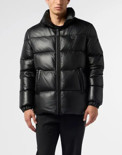 Philipp Plein Leather Padded Jacket