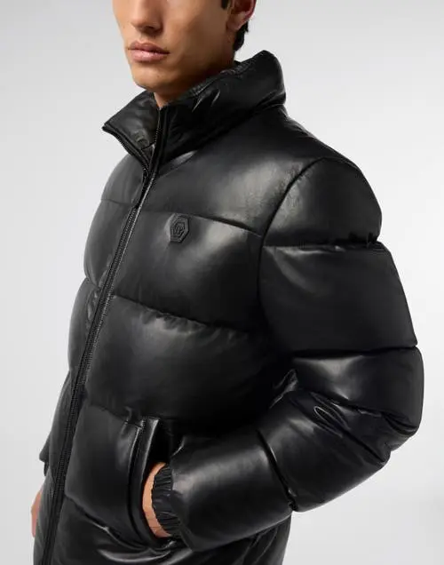 Philipp Plein Leather Padded Jacket