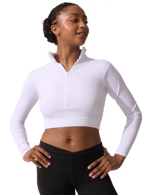 CAPEZIO Turtleneck Long Sleeve Top - White
