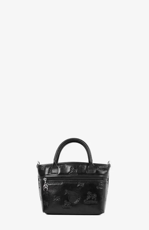 CAVALINHO Cavalo Lusitano 572 Embossed Leather Mini Handbag - Black