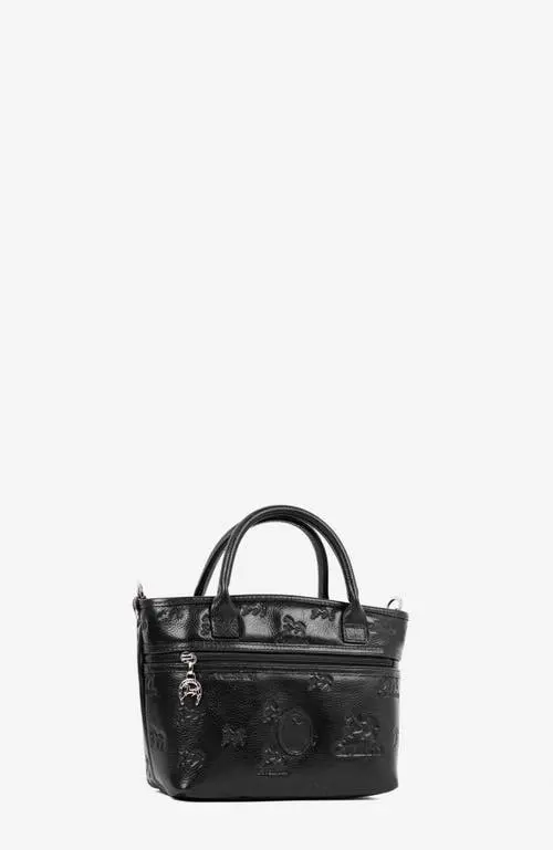 CAVALINHO Cavalo Lusitano 572 Embossed Leather Mini Handbag - Black