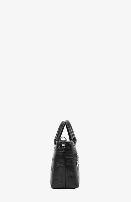CAVALINHO Cavalo Lusitano 572 Embossed Leather Mini Handbag - Black