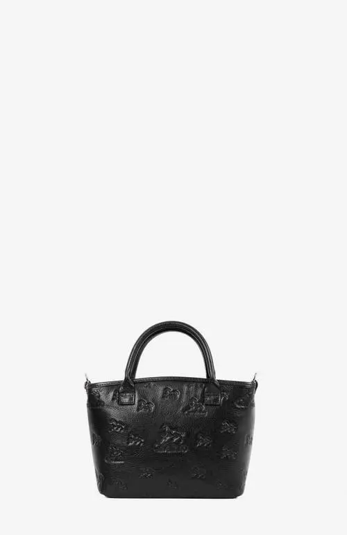 CAVALINHO Cavalo Lusitano 572 Embossed Leather Mini Handbag - Black