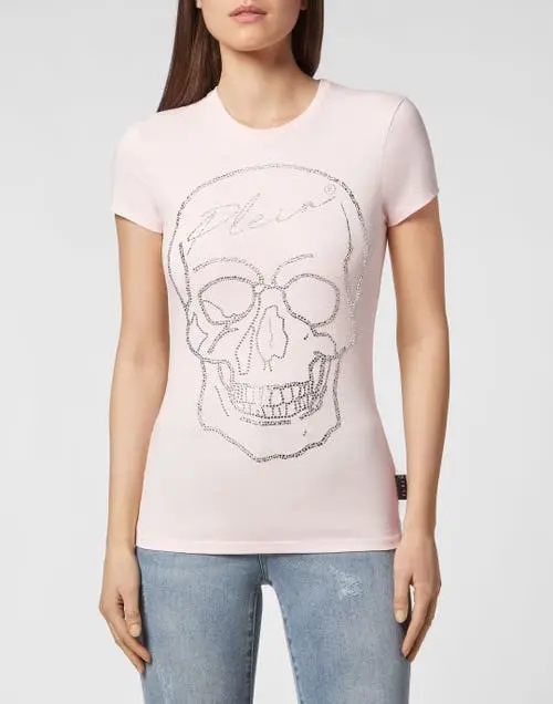 Philipp Plein Embellished Skull T-shirt - Rose/pink