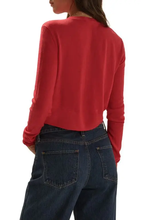 FAVORITE DAUGHTER The Curtsey Wool Cardigan - Crimson
