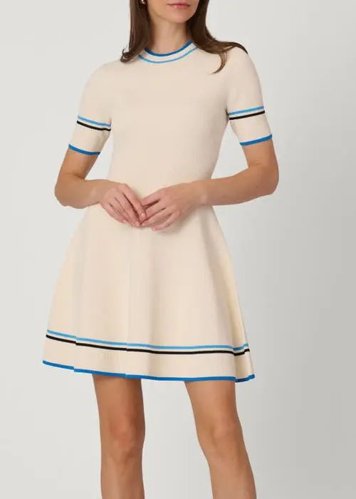 Shoshanna Contrast Border Knit Mini Dress