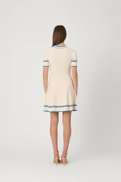 Shoshanna Contrast Border Knit Mini Dress