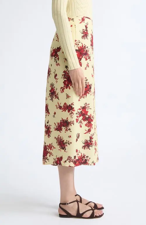 JIL SANDER Floral Print Midi Skirt