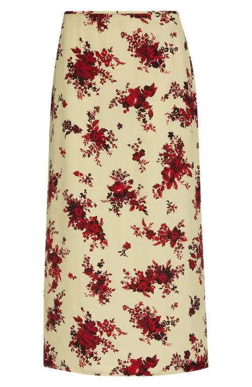 JIL SANDER Floral Print Midi Skirt