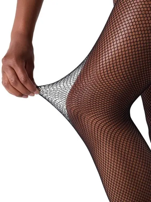 CAPEZIO Classic Fishnet Tights With Back Seam - Black