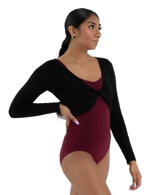 CAPEZIO Shrug With Faux Knot - Black