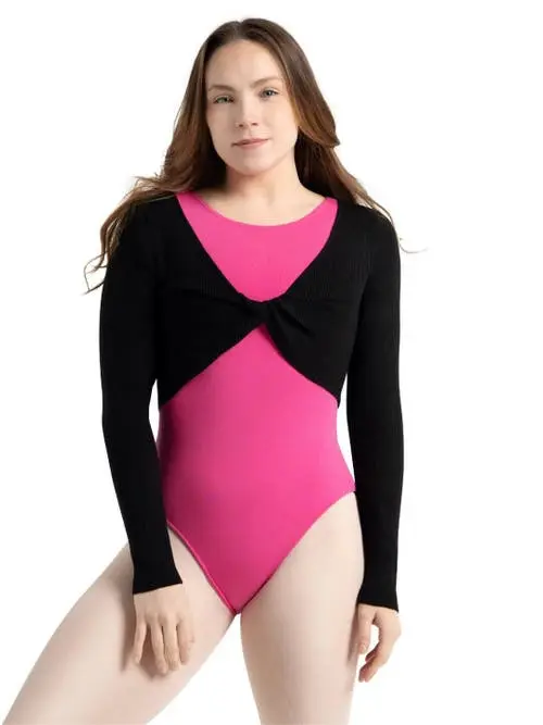 CAPEZIO Shrug With Faux Knot - Black