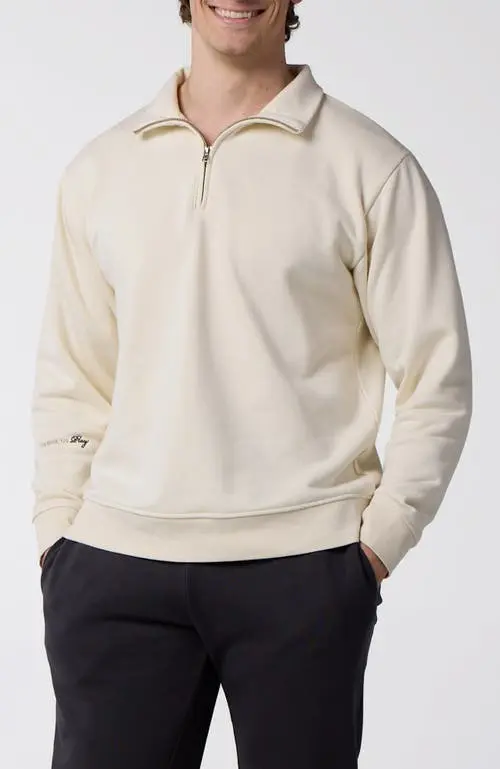 CENTERLINE ATHLETICS Active Lifestyle You Know You Play Quarter Zip Sweatshirt - Ivory