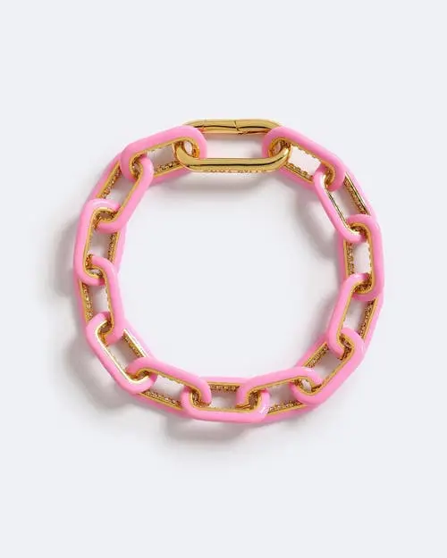 EMMA PILLS The Original Bracelet In 14k Gold Plated And Enamel - Candy Pink