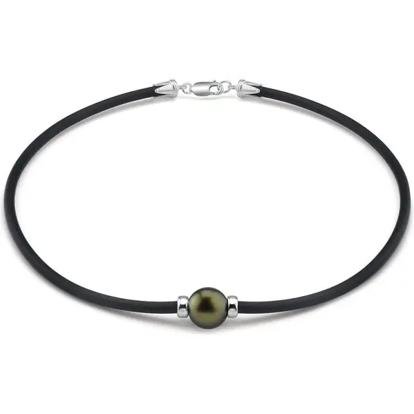 The Pearl Source Tahitian Pearl Necklace On Rubber Cord