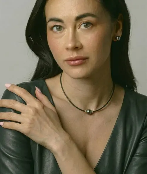 The Pearl Source Tahitian Pearl Necklace On Rubber Cord