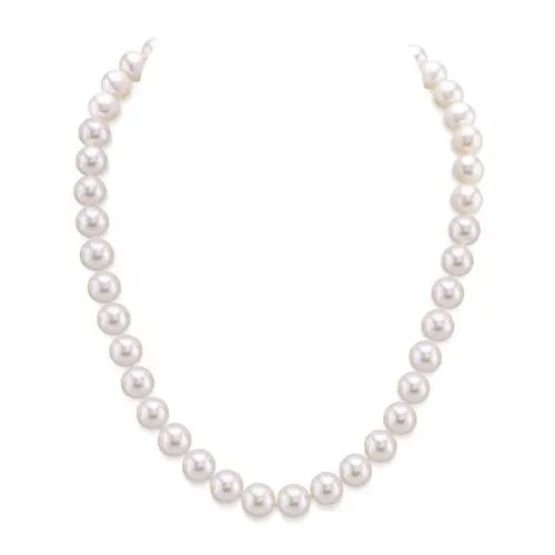 The Pearl Source 8.5-9.5mm White Freshwater Pearl Necklace