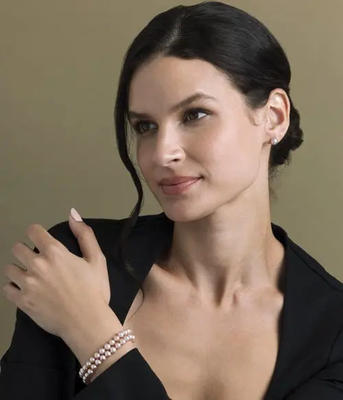 The Pearl Source Double Pearl Bracelet - Sterling Silver Clasp