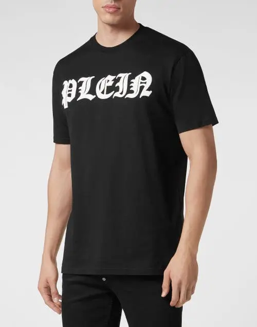 Philipp Plein Round Neck T-shirt Gothic Plein - Black