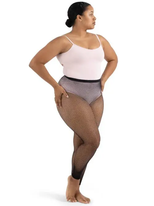 CAPEZIO Crop Classic Fishnet Tights - Black