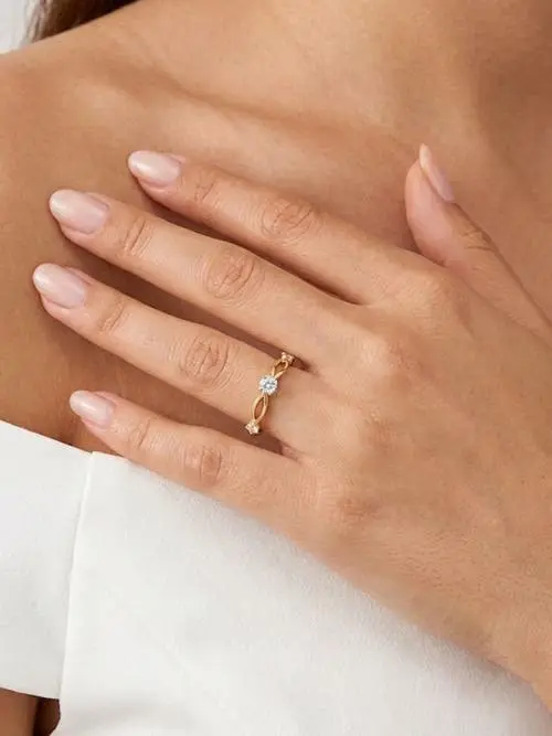 DEVATA 14k Love Knot Ring With Cubic Zirconia