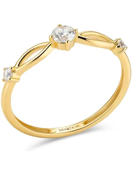 DEVATA 14k Love Knot Ring With Cubic Zirconia