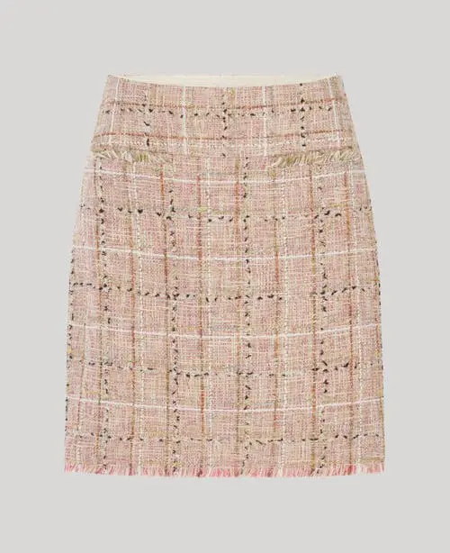 REALLY WILD CLOTHING Cece Boucle Check Mini Skirt