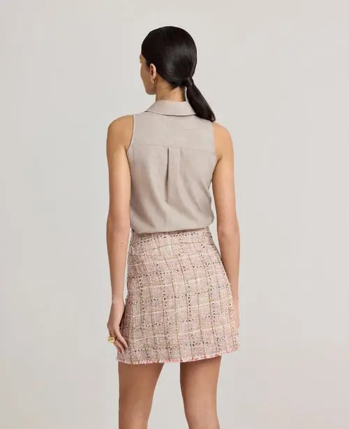 REALLY WILD CLOTHING Cece Boucle Check Mini Skirt