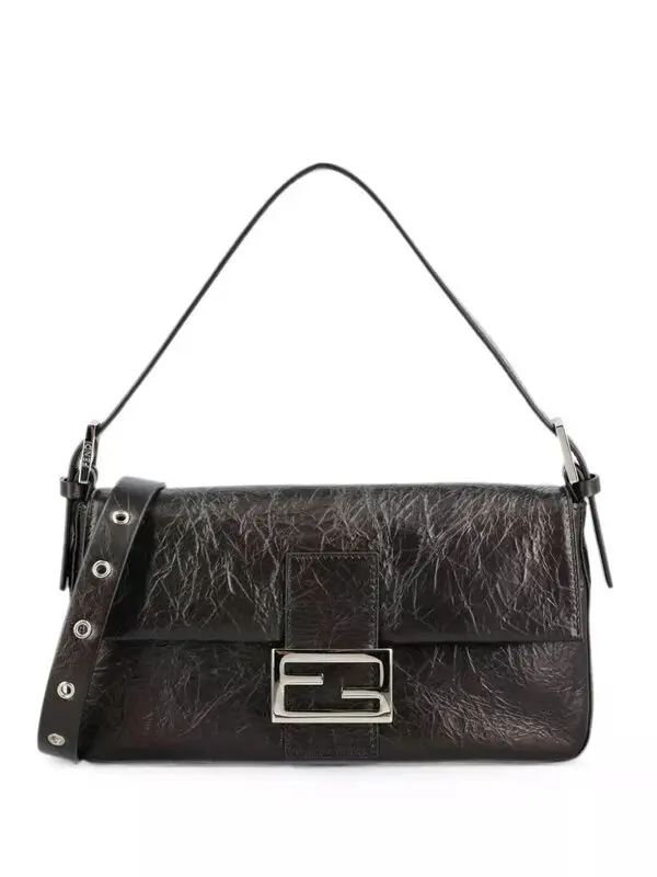 Fendi Baguette® 26424 Crackled Leather Bag - Black