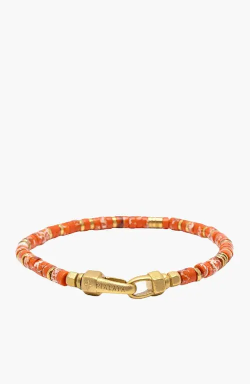 NIALAYA JEWELRY Jasper Heishi Bracelet - Orange Jasper