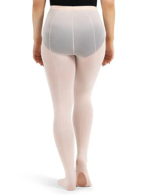 CAPEZIO Mesh Transition Tight® With Mock Seam - Bright Pink