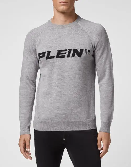 Philipp Plein Wool Pullover Round Neck Sweater