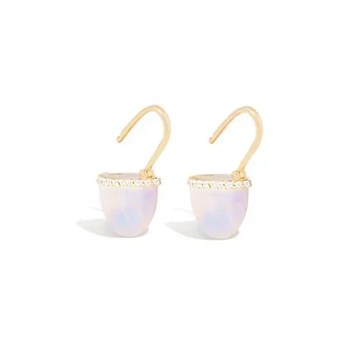 CAMPBELL + CHARLOTTE Found Cap Huggie Earring - Rainbow Moonstone
